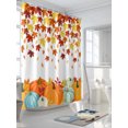 Fall Pumpkin Shower Curtain 72"W x 78"L Thanksgiving Autumn Maple Leaf ...