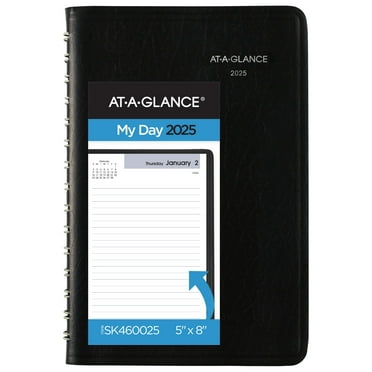 AT-A-GLANCE DayMinder 2025 Daily Appointment Book Planner Black Small 5 ...