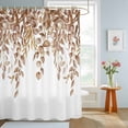 Bathroom Shower Curtain Fall Farmhouse Brown Eucalyptus Waterproof ...