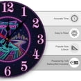 2D Flat Wall Clock Art Print, Silent Non Ticking Battery Operated,Neon ...