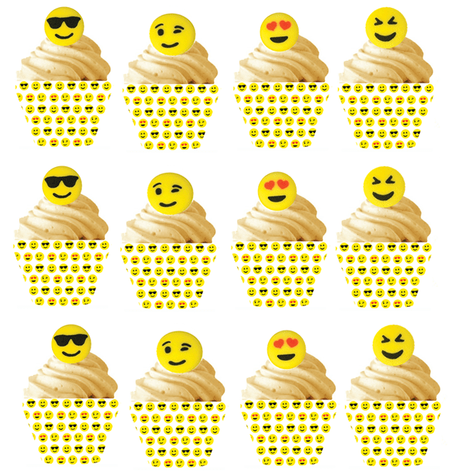 12 Emotions Sugars Decoration Toppers & 12 Emotions Baking Cupcake ...