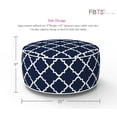 FBTS Prime 21x21x9 inch Round Navy Blue Geometric Fabric Indoor Outdoor ...
