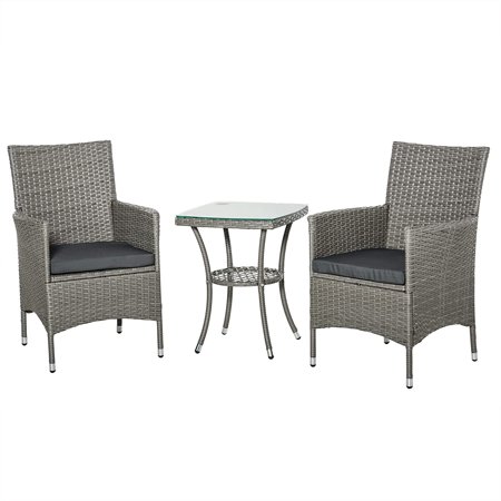 Sinda 3 Pieces Patio Furniture Set Outdoor Conversation Rattan Bistro ...