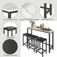 Counter Height Bar Table Set, Modern 4 Piece Dining Table Set, Long Pub ...