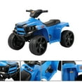 TOBBI 6V Kids ATV Quad Car, 4 Wheeler Toy with LED Headlight, Horn, Speed Indicator, Blue ...