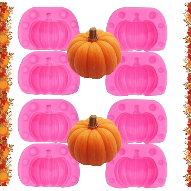 4 Pairs Halloween 3D Pumpkin Silicone Molds, Mini Pumpkin Chocolate ...