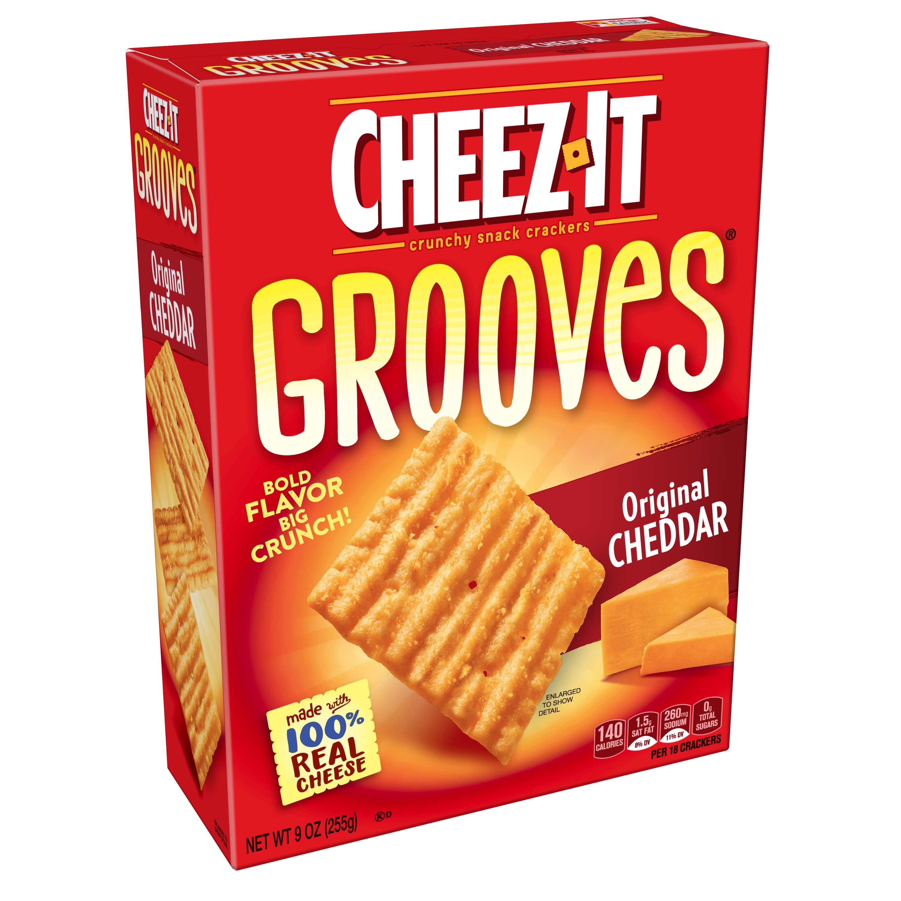 Cheez-It Grooves Snack Crackers, Original Cheddar, 9 oz - Walmart.com