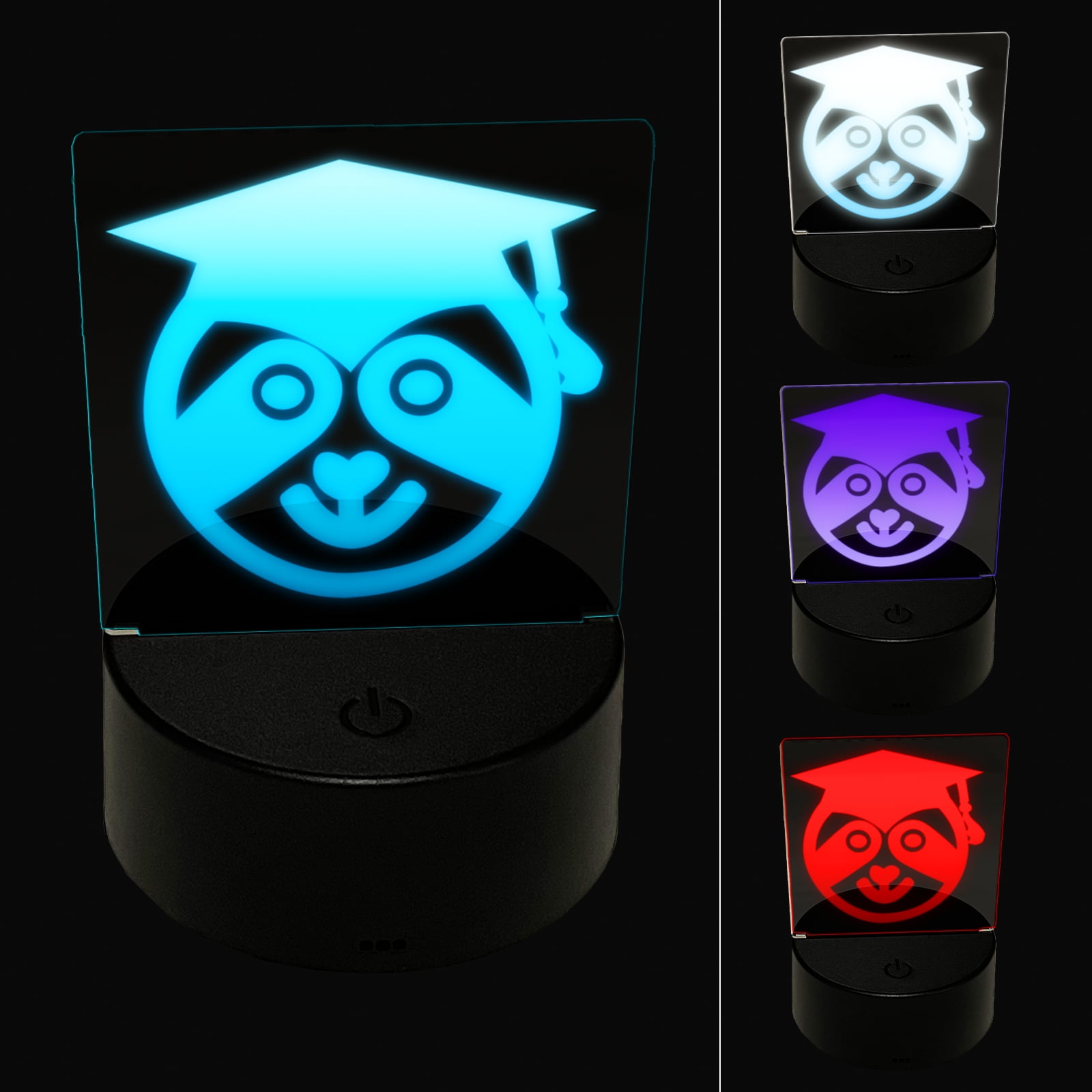 Graduation Sloth LED Night Light Sign 3D Illusion Desk Nightstand Lamp ...