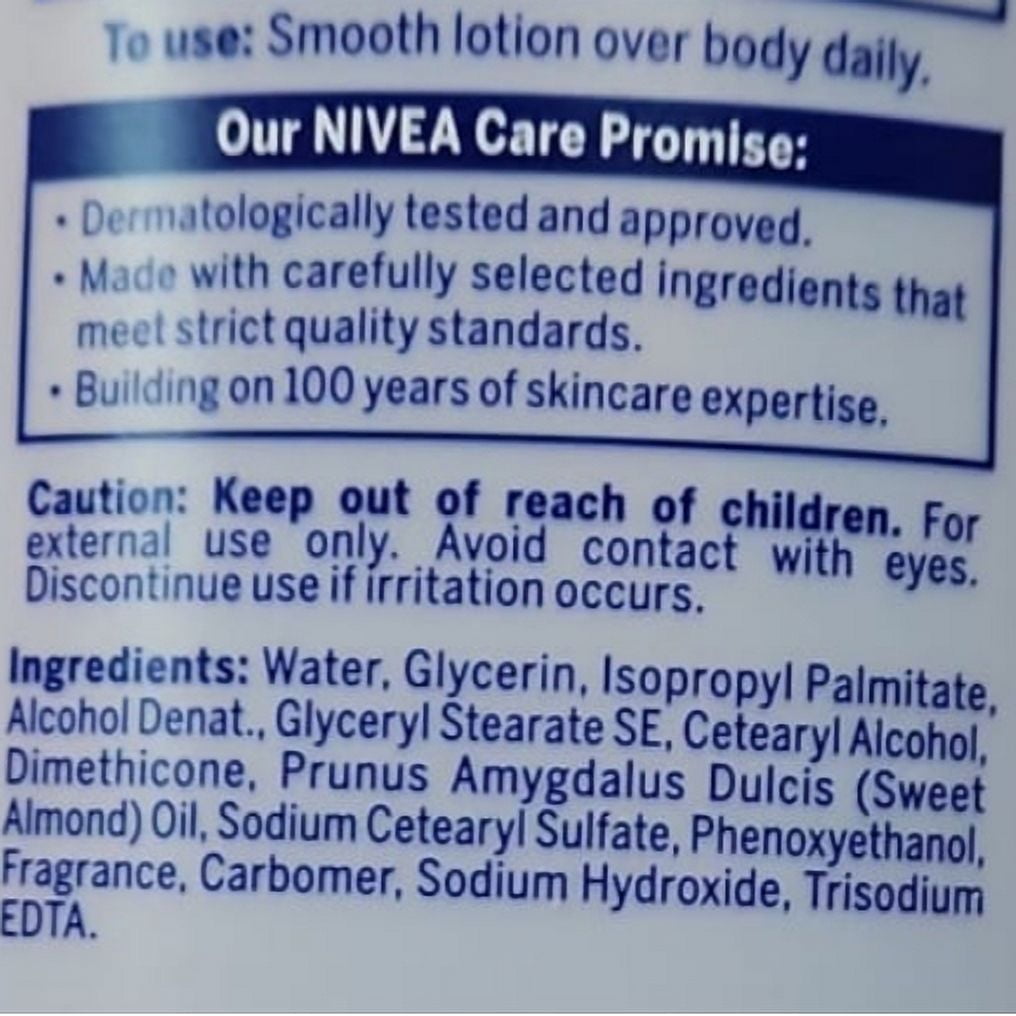 NIVEA Oil Infused Vanilla & Almond Body Lotion , 13.5 OZ Light purple ...