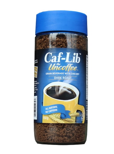 Caf-Lib Dark Roast Coffee Alternative with Barley and Chicory 150-Gram ...