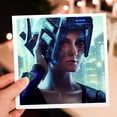 3drose, Fantasy Woman Cyborg in an Electronic Helmet. Digital Art Gift ...