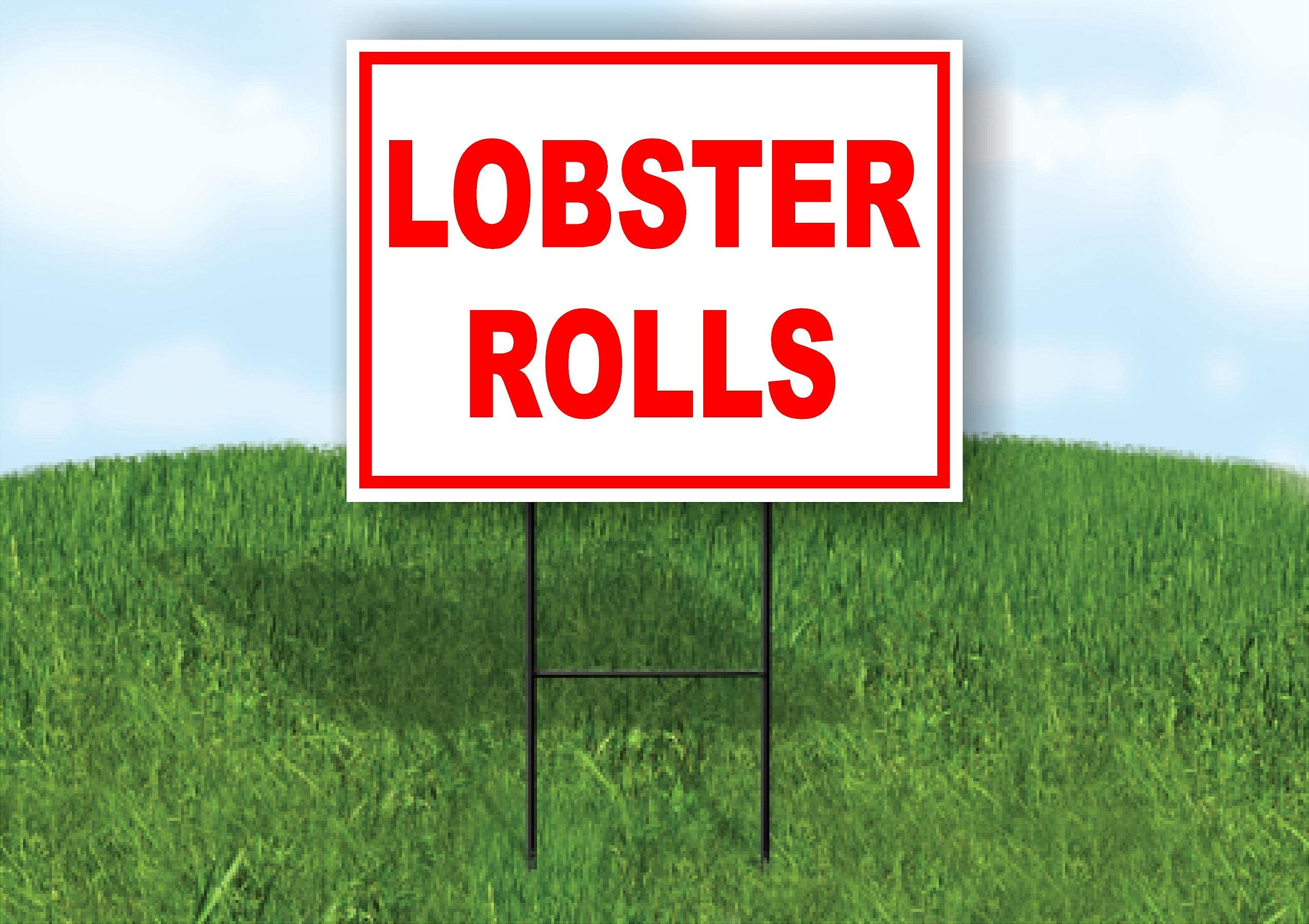 Double Sided Sign LOBSTER ROLLS RED WHITE Yard Sign ROAD SIGN with ...