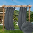 (2 Panels) Grey Outdoor Blackout Curtains Thermal Insulated Windproof ...
