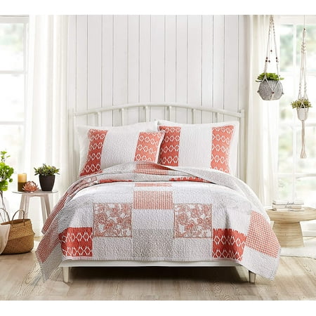 Jessica Simpson LAGO Quilt, Full Queen, Coral | Walmart Canada