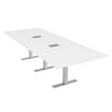 12' Rectangular Modular Conference Table Metal T-Bases Power And Data ...