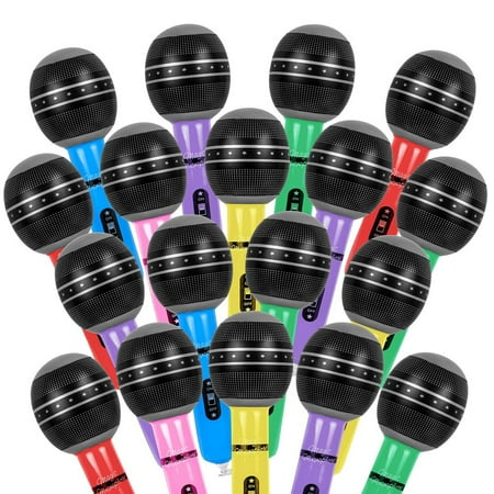 Retro Rockstar Inflatable Mic Set - 30 Piece 80s 90s Party Decorations ...