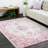 Mark&Day Area Rugs, 4x6 Everly Traditional Bright Pink Area Rug, Pink ...