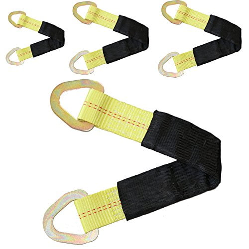 (4 Pack) 2" X 18" Tie Down Tow Axle Strap with D Ring - DKG STRAPS ...