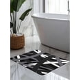 Abstract Art Soft Diatomaceous Earth Mat, White Black Gray Line Modern ...