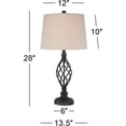 Annie Traditional Rustic Farmhouse Table Lamps 28" Tall Full Size Set ...