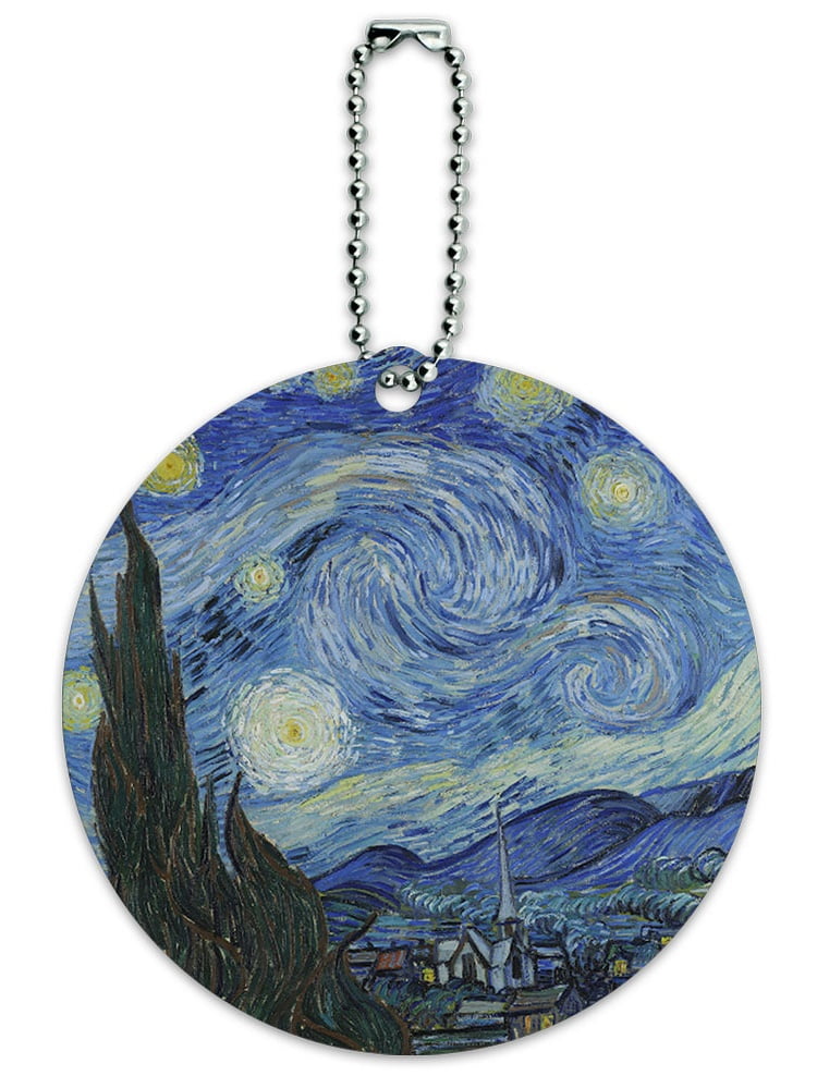 Graphics and More Starry Night by Van Gogh Round ID Card Luggage Tag ...