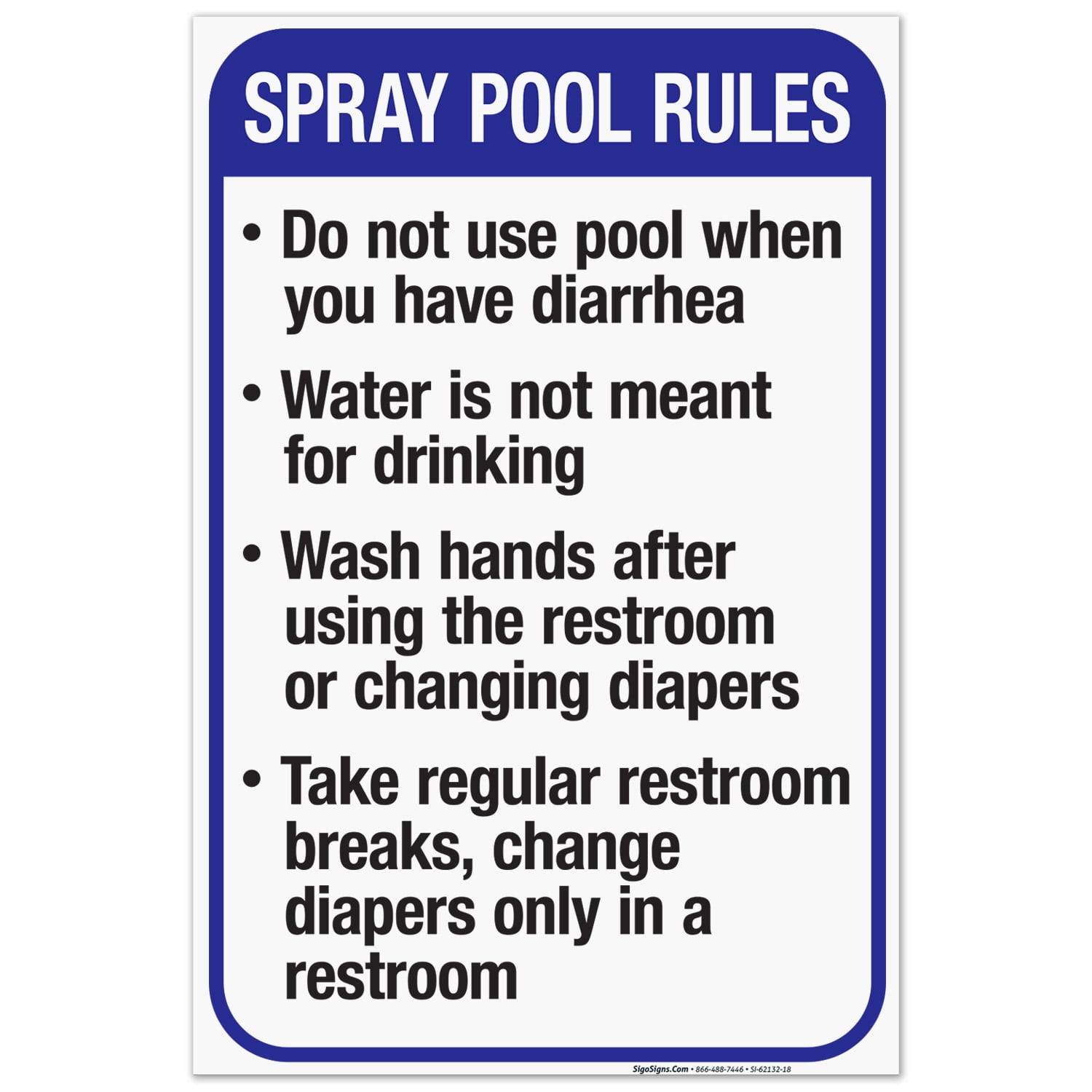 Ohio Spray Pool Rules Sign, Complies With State Of Ohio Pool Safety ...