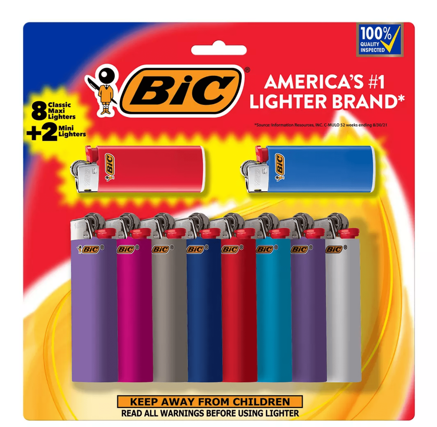 BIC Pocket Lighters 10 Pack (8 Maxi with 2 Mini) - Walmart.com