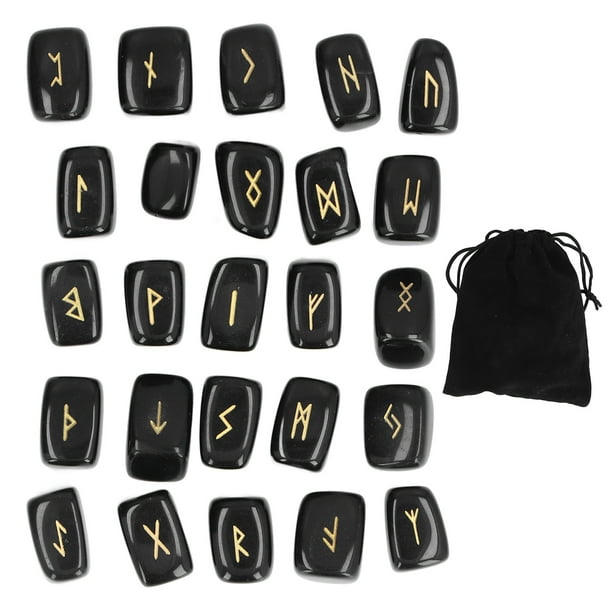 Rune Stones Ancient Rune Fine Workmanship Stylish Appearance Obsidian ...