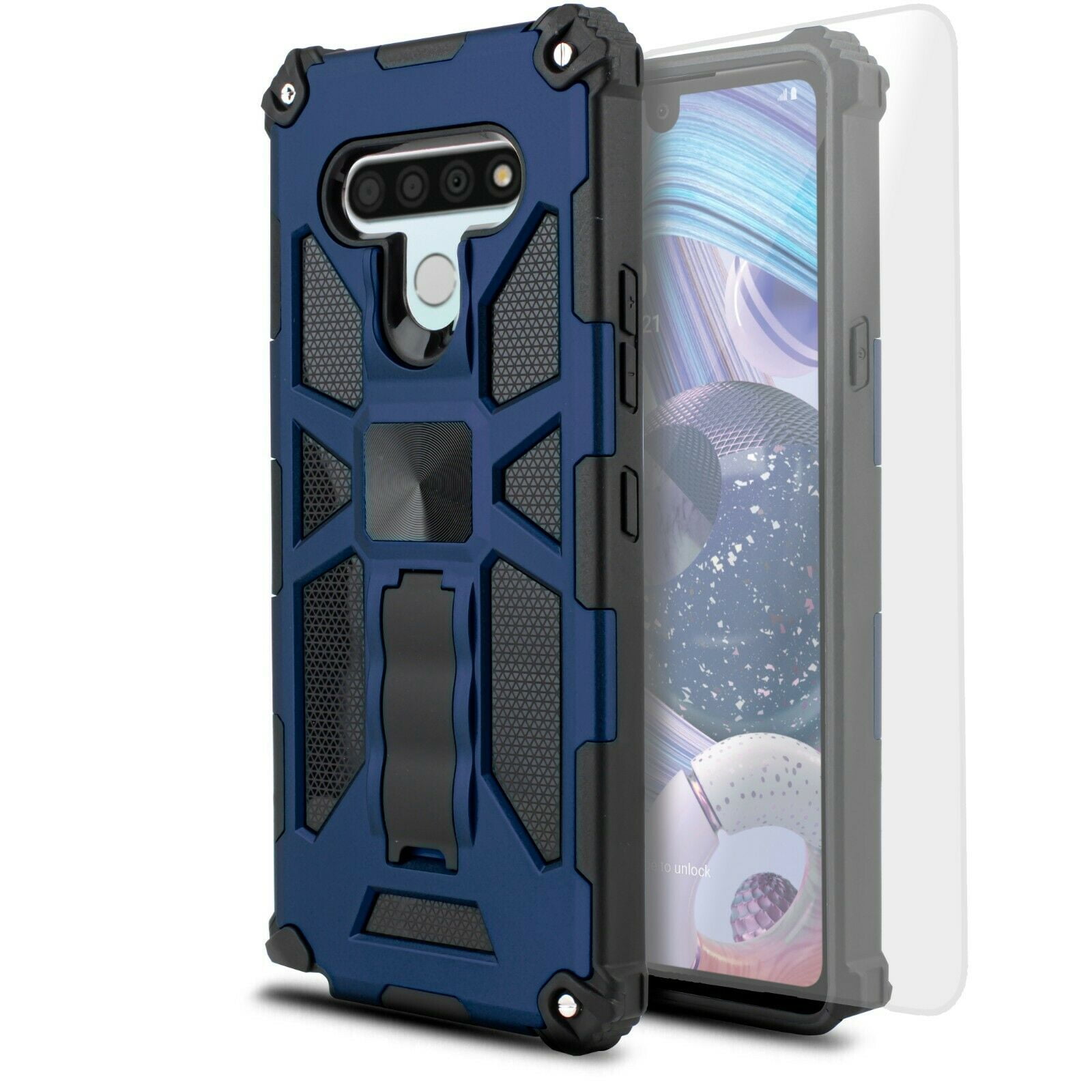 for LG Stylo 6 Phone Case Corner Guard Kick Stand Hybrid Slim Bumper ...