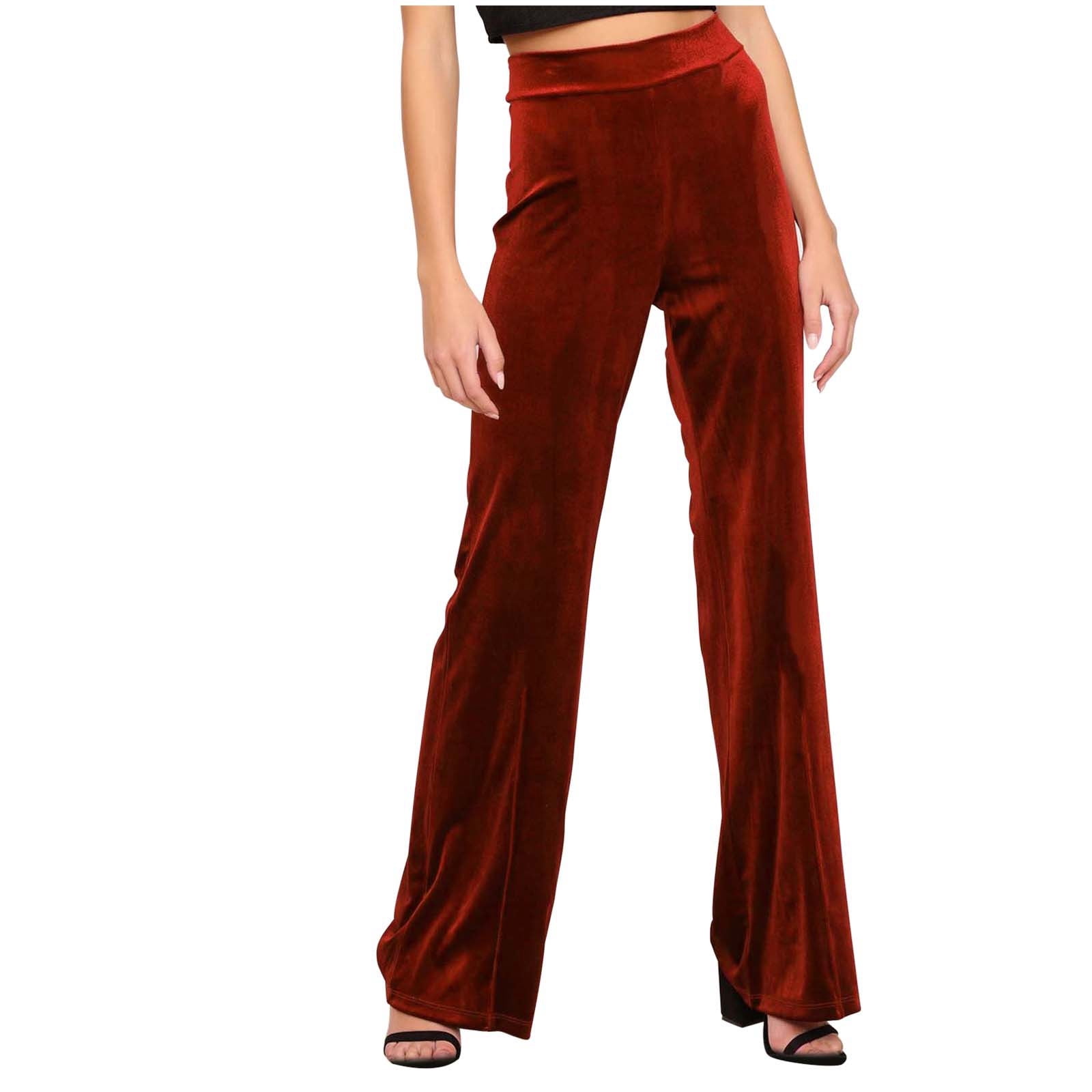 Click here for Bmisegm Womens Casual Suede Straight Leg Pants For... prices