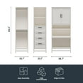 Systembuild Evolution Luxe Wardrobe Closet Organizer with Vanity 3-Piece Bundle, Ivory Oak ...