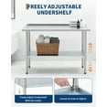 Stainless Steel Table for Prep & Work, 24x48 Inch Commercial Kitchen ...