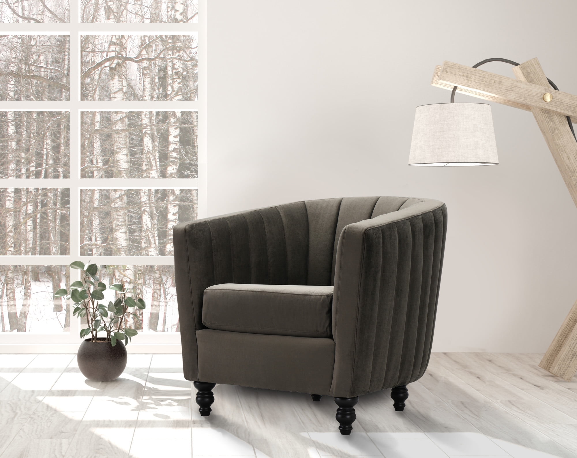 Chic Home Guadalupe Accent Chair Velvet Upholstered Shell Design ...