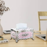 Luoshdecor Rose Tissue Box,Acrylic Rectangle Tissue Box Holder,European ...