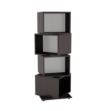 Prepac 53" 2-Sided CD DVD Media Spinning Storage Tower in Black ...