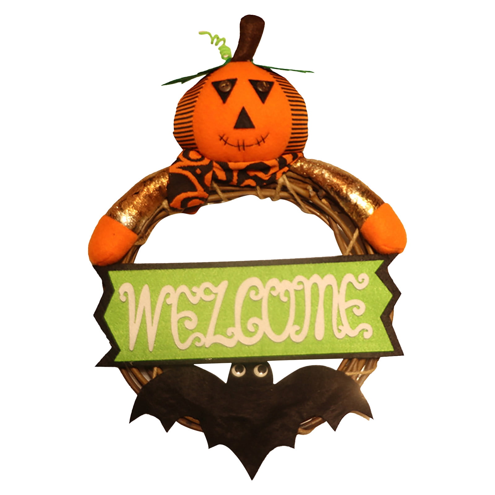 Wmkox8yii Halloween Decoration Listing Rattan Circle Wreath Haunted