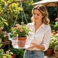 Plastic Hanging Basket Drip Tray with Hooks, Multi-Size Plant Saucer ...