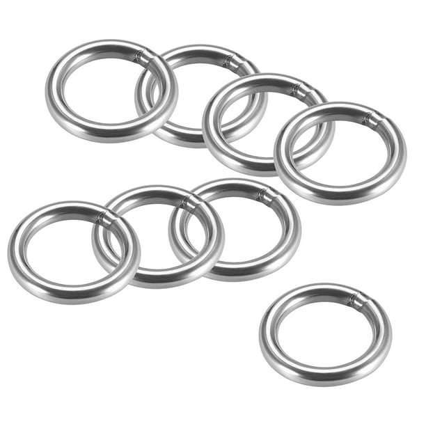 Welded O Ring, 40 x 6mm Strapping Round Rings Stainless Steel 8 pcs ...