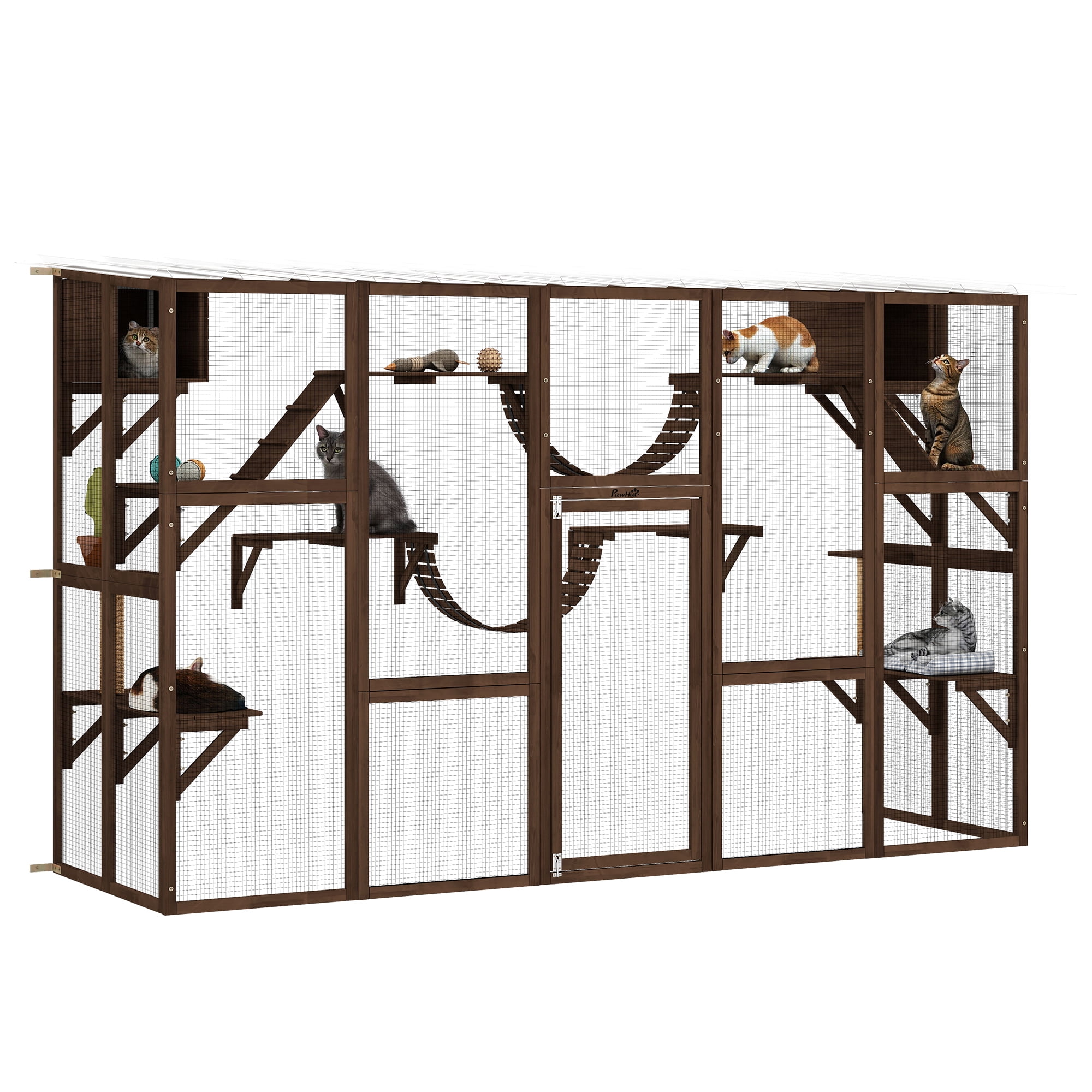 Click here for Pawhut Large Outdoor Catio With Cat Condos  Platfo... prices