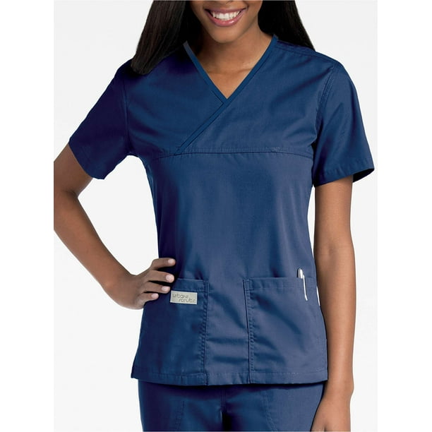 Urbane by Landau Women's Double Pocket Crossover Scrub Top, Style 9534 ...