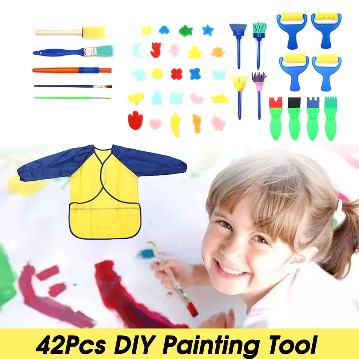 42 Pcs DIY Children's Painting Tools Graffiti Water Painting Drawing ...