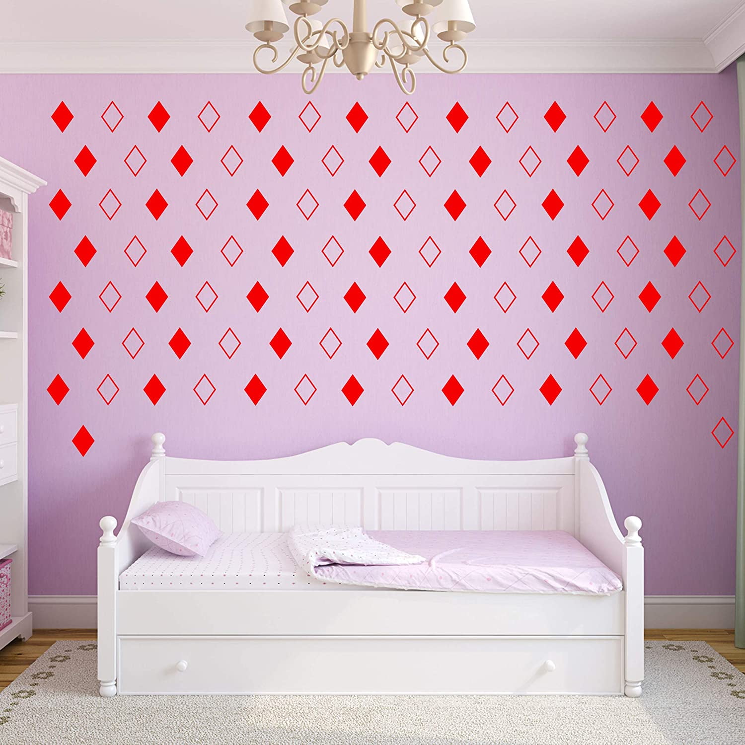 VWAQ Diamond Shape Wall Decals Peel and Stick Patterns Stickers Decor ...