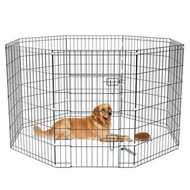 ZephyPaws Foldable Octagonal Metal Fence Duty Dog Pens 8 Panels Pet ...