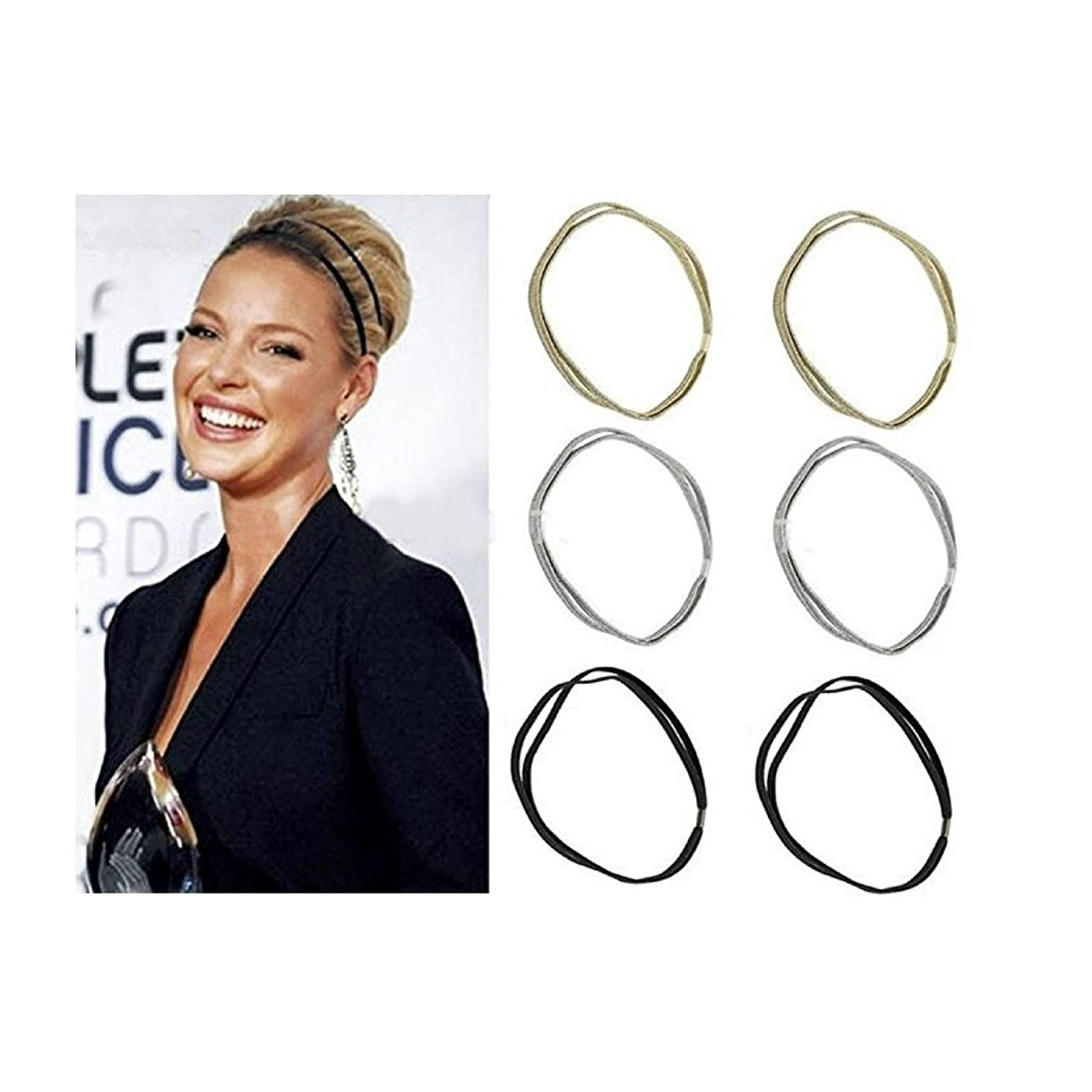 Click here for Cribun 6pcs Glitter Elastic Double Hooped Headband... prices