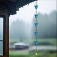 5 Cup Metal Rain Chain For Outdoor Decor And Water Drainage 4 Feet Long ...