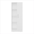 Soft White Engineered Wood Storage Cabinet with Open Shelves Closed ...