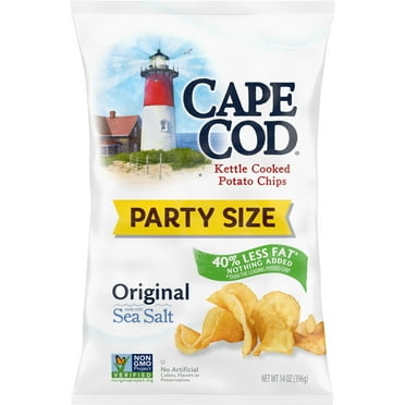 Cape Cod Kettle Cooked Potato Chips Less Fat Original, 14 oz Bag With ...