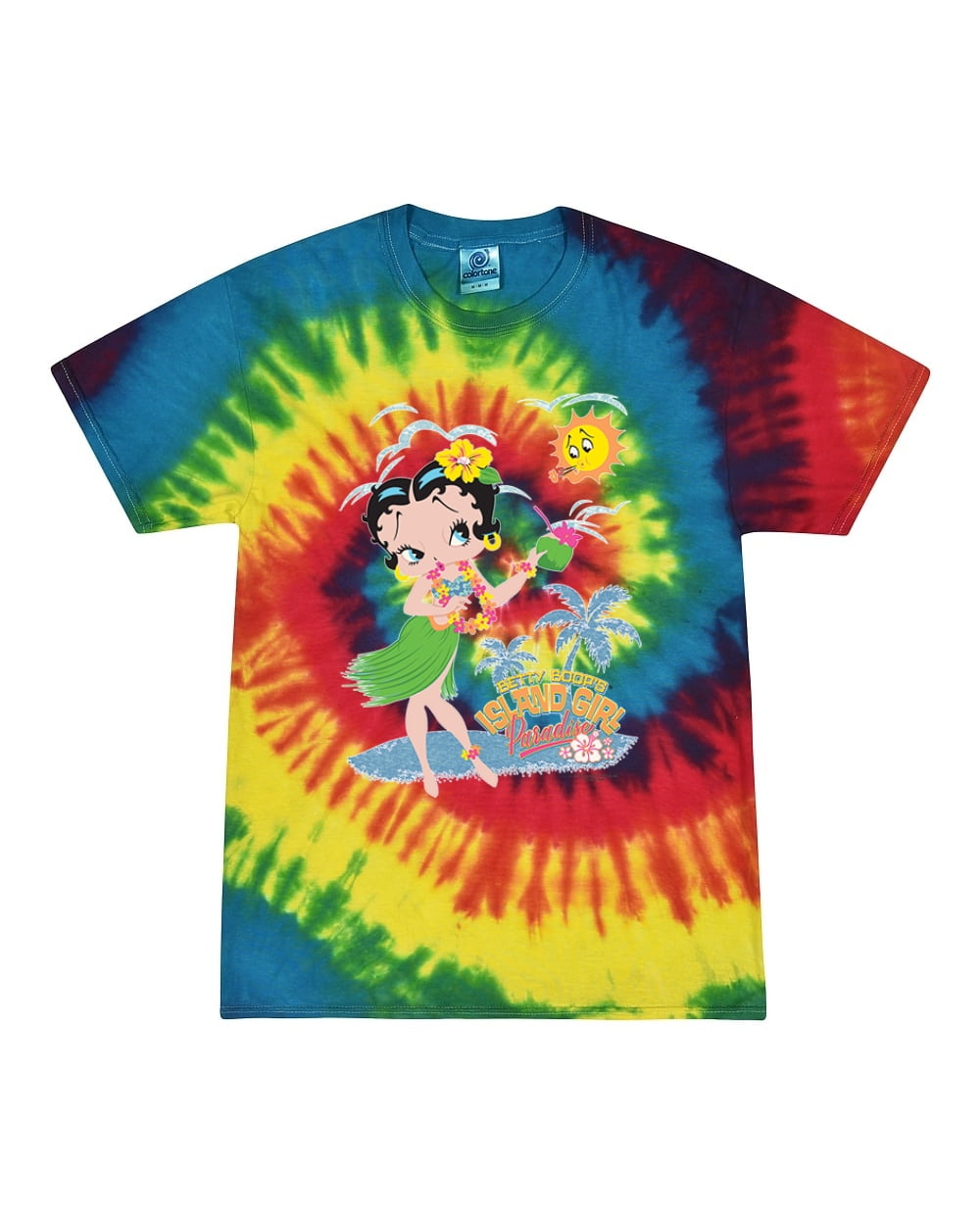 Wild Bobby Betty Boop Island Girl Paradise Betty Boop Tie-Dye T-Shirt ...