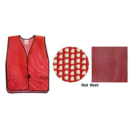 EAN 8423208343786 - Red PVC Coated Plain Mesh Vests, Constructed of ...