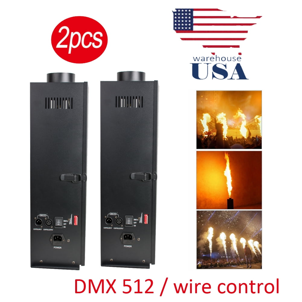 2Pcs 200W DMX Fire Thrower Stage Flame Effect Projector Machine Disco ...